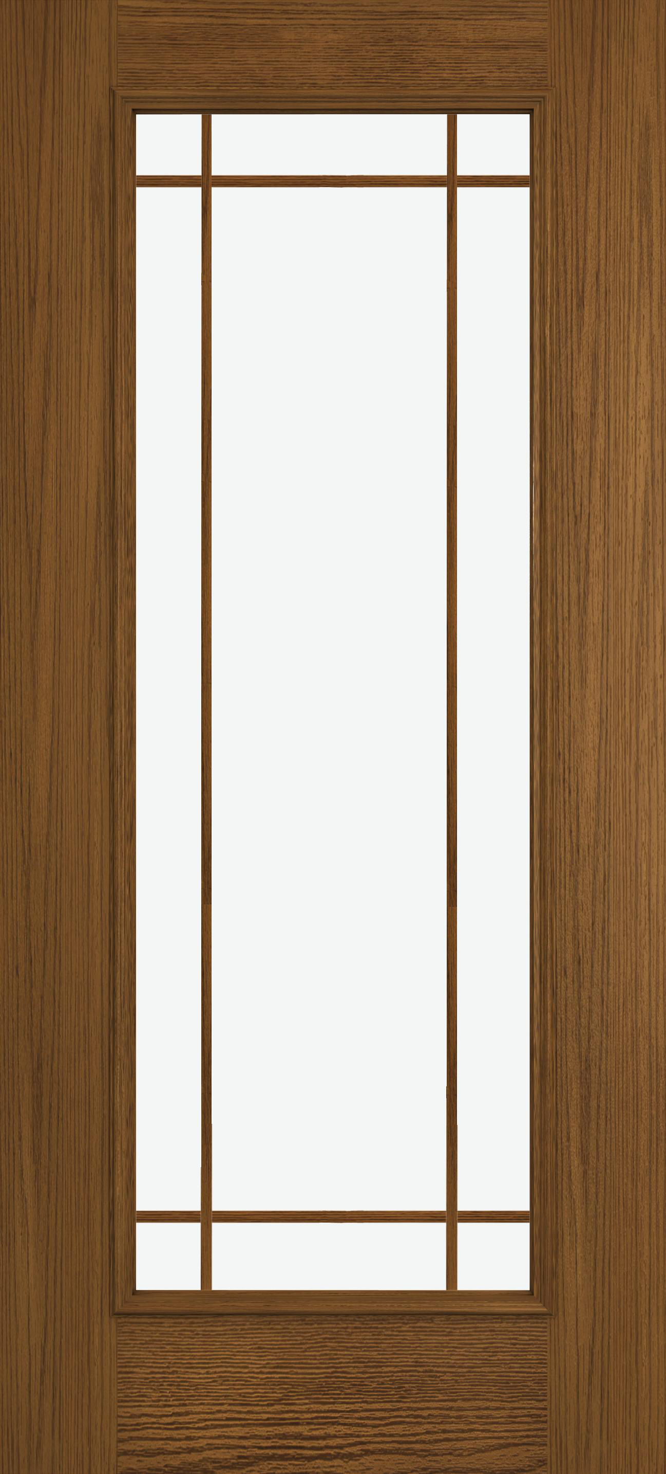 Design-Pro™ Fiberglass Exterior Doors: Oak Full View Prairie Light ...