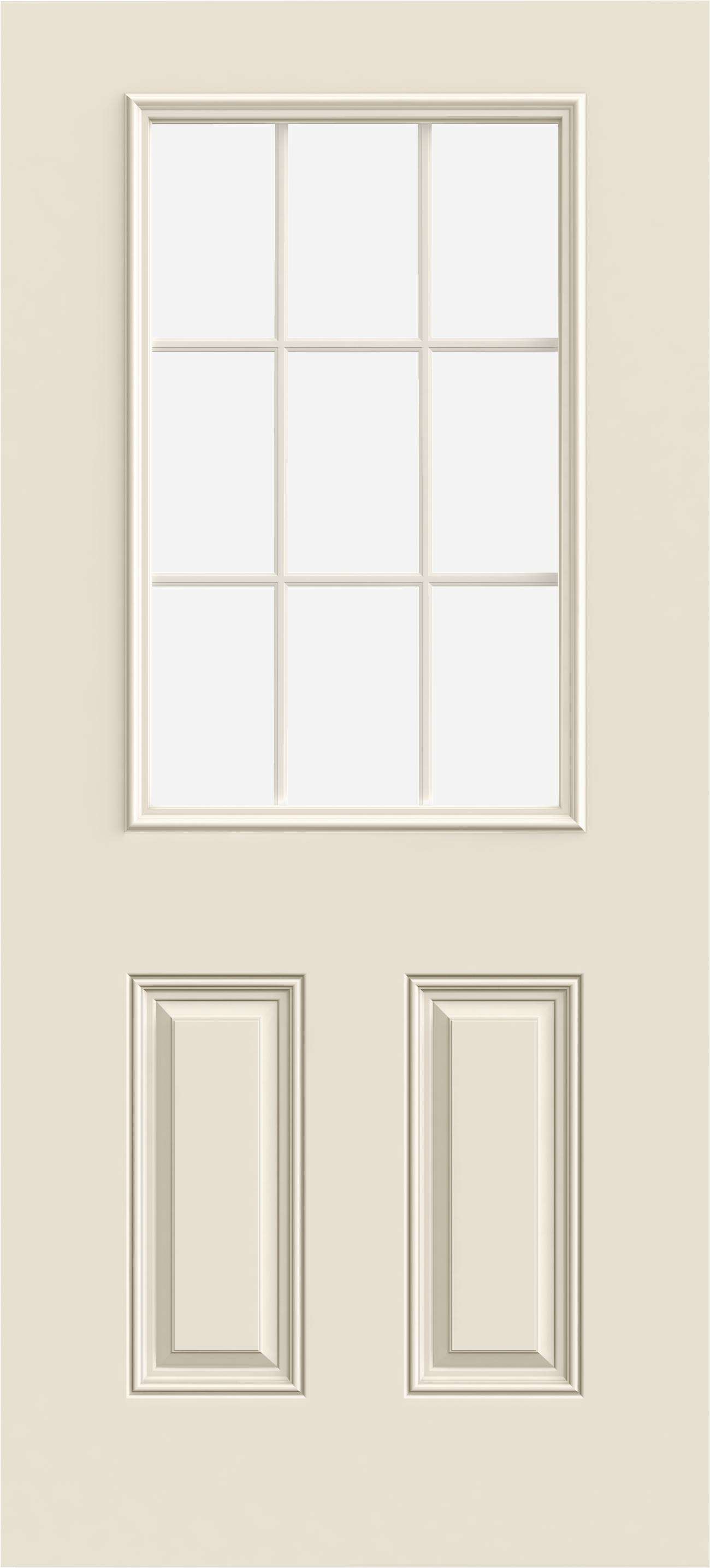 Smooth-Pro™ Fiberglass Exterior Doors: 1/2 View 9-Light 2-Panel ...
