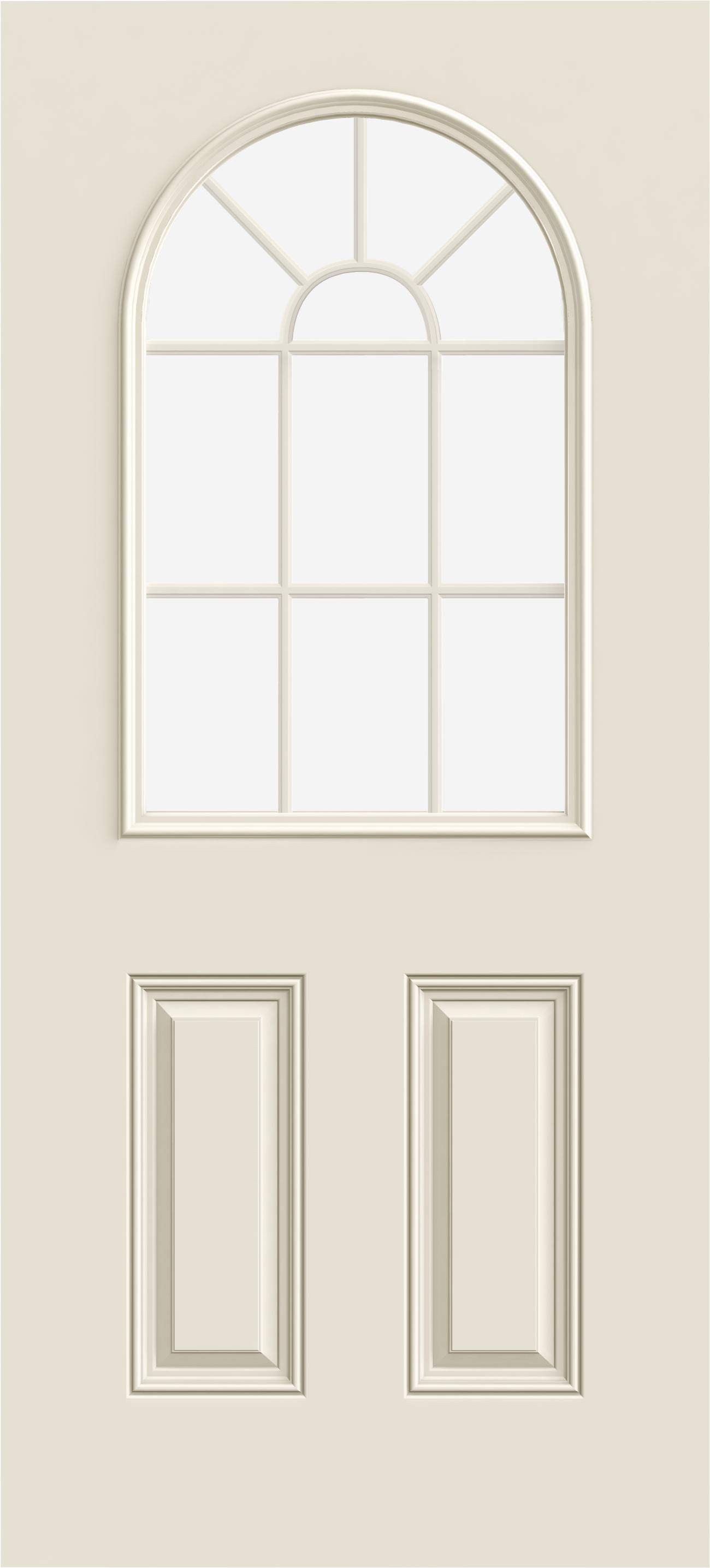 Smooth-Pro™ Fiberglass Exterior Doors: 1/2 View Round Top 11-Light 2 ...