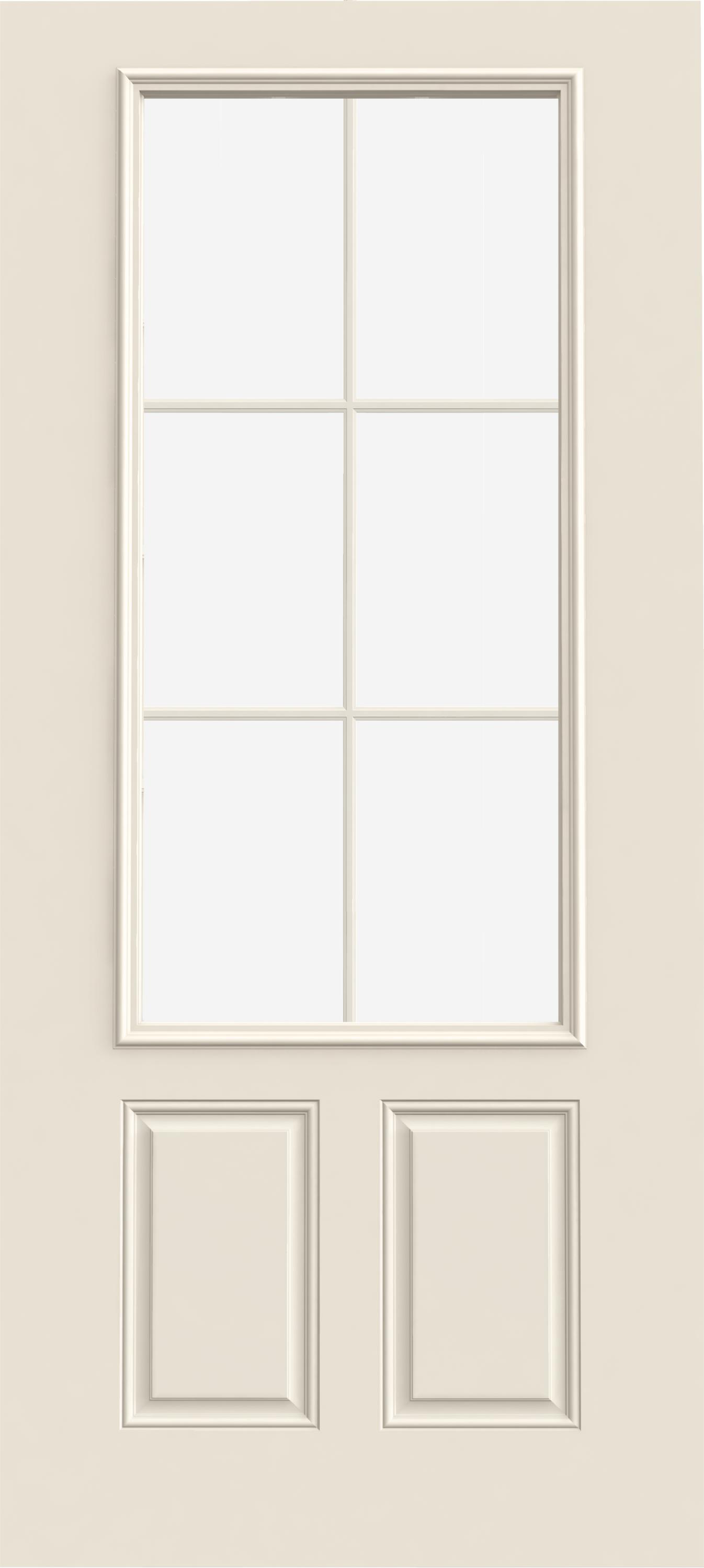 Smooth-Pro™ Fiberglass Exterior Doors: 3/4 View 6-Light 2-Panel ...